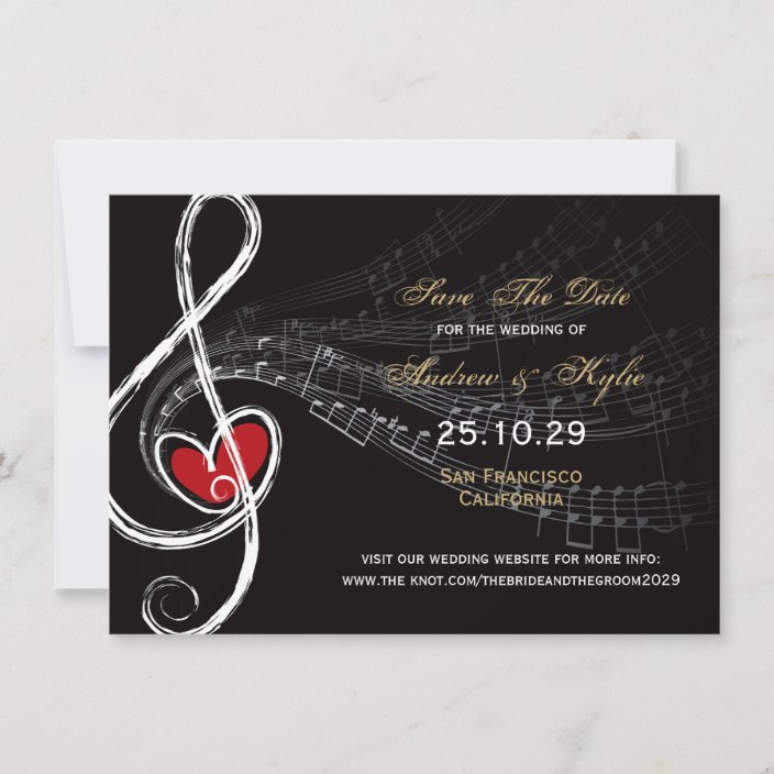 Love & Music Artist Photo Save The Date Card | Zazzle.com