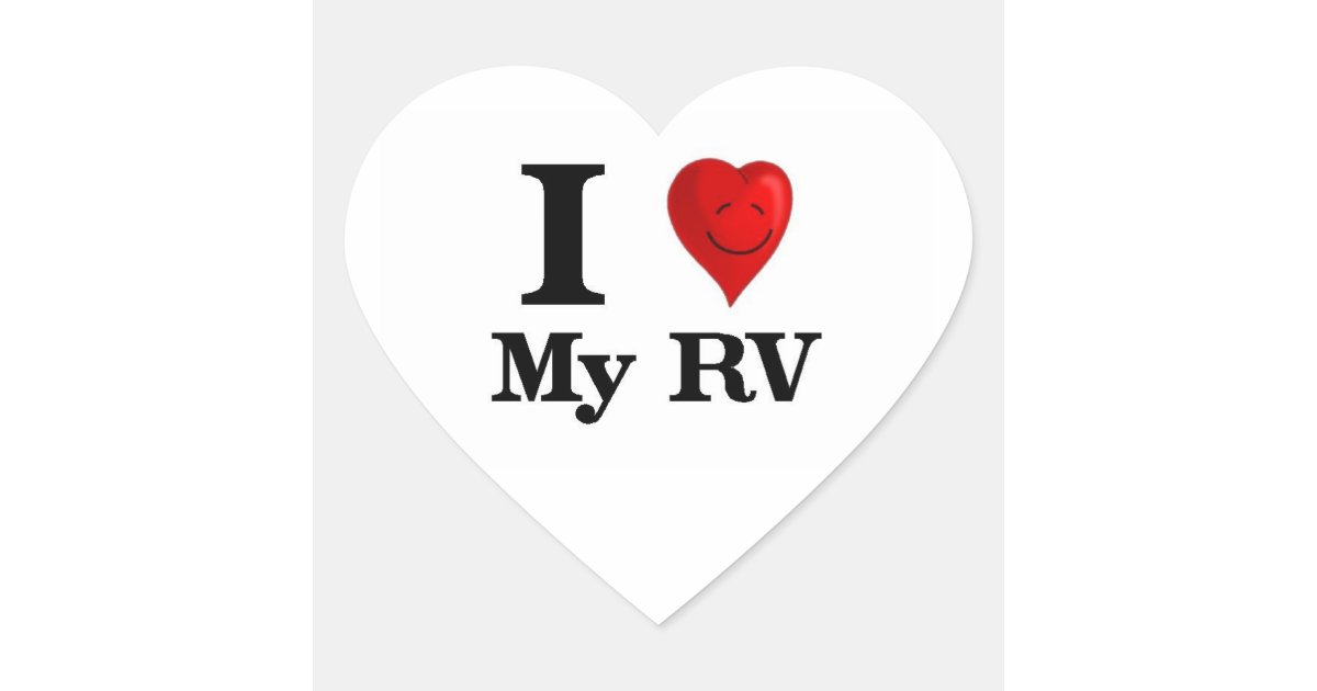 Love My Recreational Vehicle Heart Sticker | Zazzle