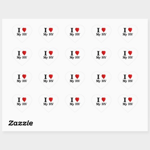 Love My Recreational Vehicle Heart Sticker | Zazzle