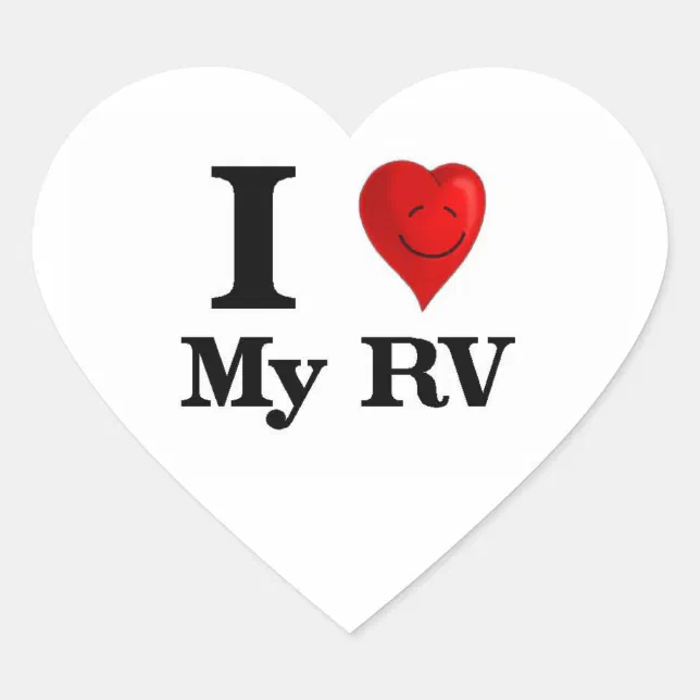 Love My Recreational Vehicle Heart Sticker | Zazzle
