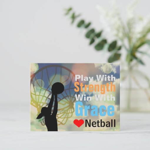 Love Netball Motivational Quote Postcard | Zazzle