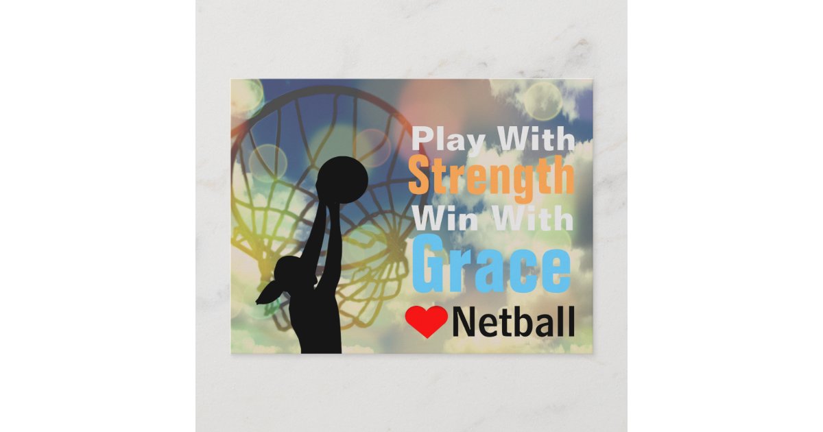 Love Netball Motivational Quote Postcard | Zazzle