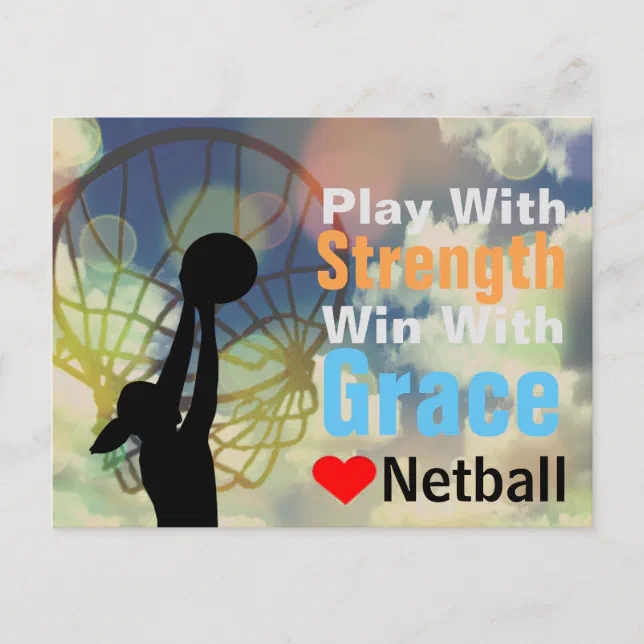 Love Netball Motivational Quote Postcard | Zazzle