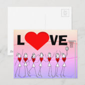 Love Netball Positions Stick Figures and Heart Postcard | Zazzle