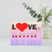 Love Netball Positions Stick Figures and Heart Postcard | Zazzle