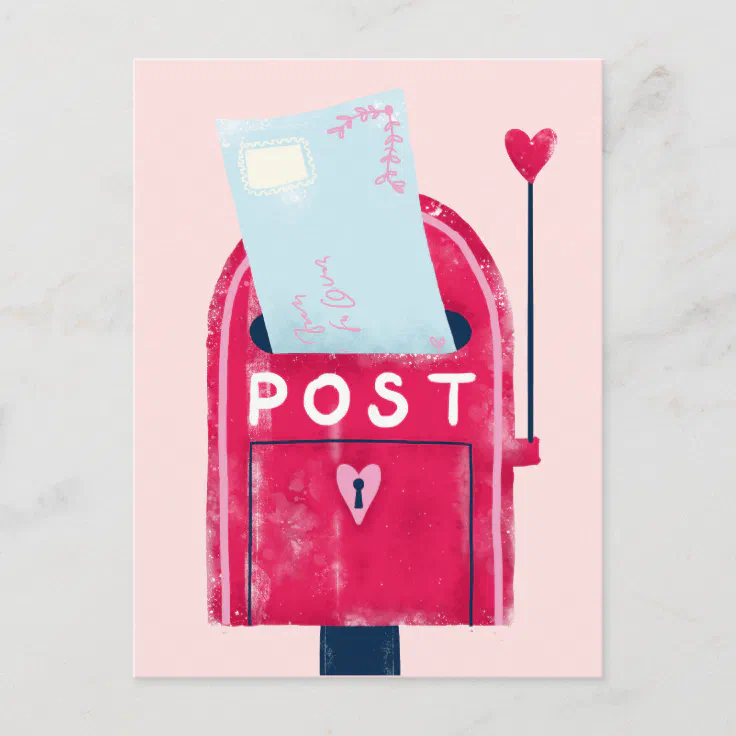 Love Note Postbox Postcard | Zazzle