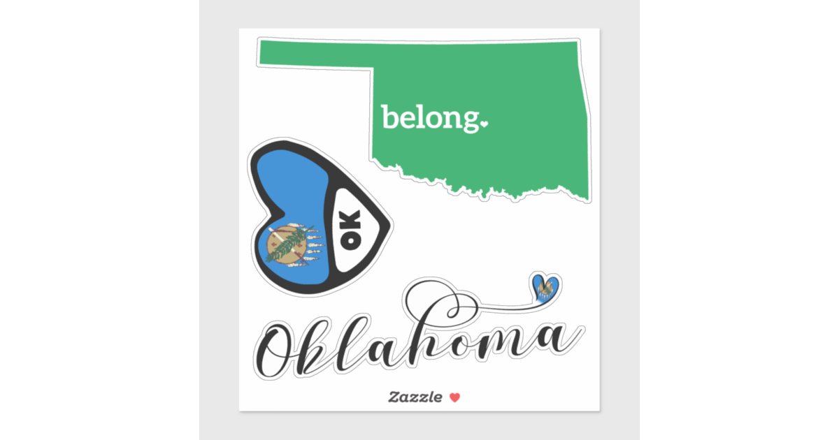Love Oklahoma, Sheet of Die Cut Stickers | Zazzle