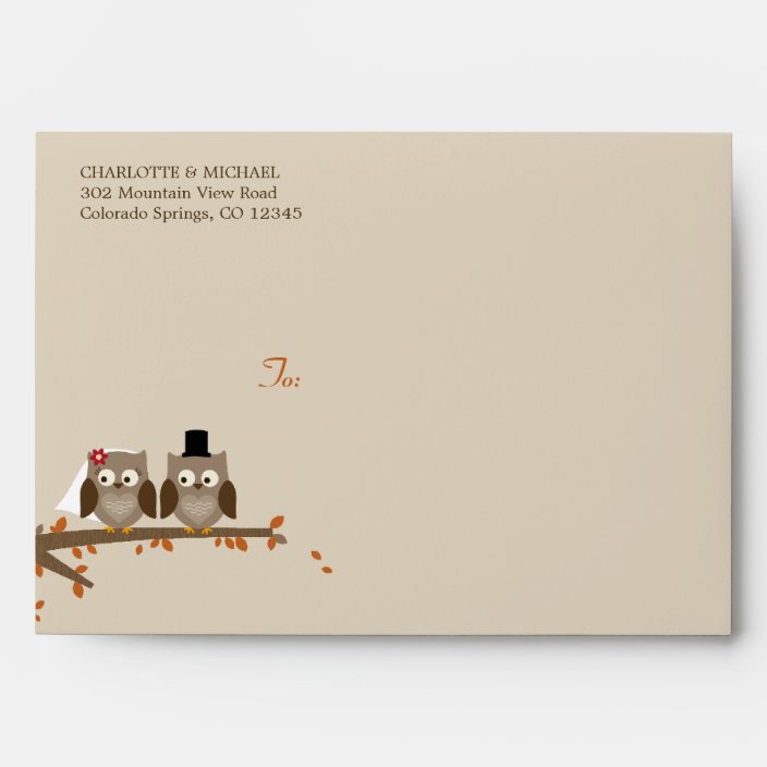 Love Owls Wedding - A7 Envelope | Zazzle.com