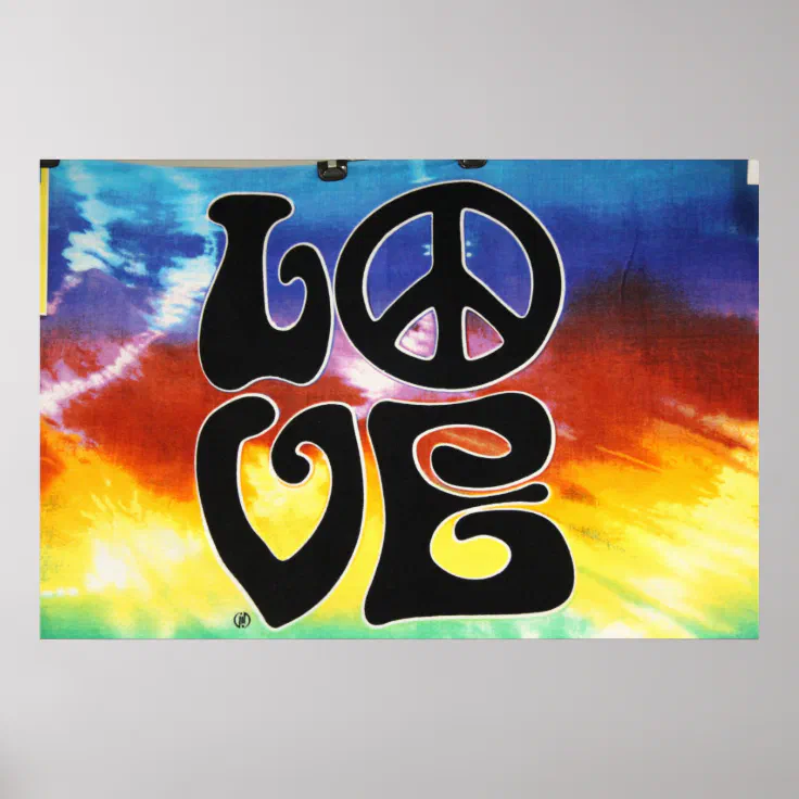 Love & Peace 60s Retro Poster | Zazzle