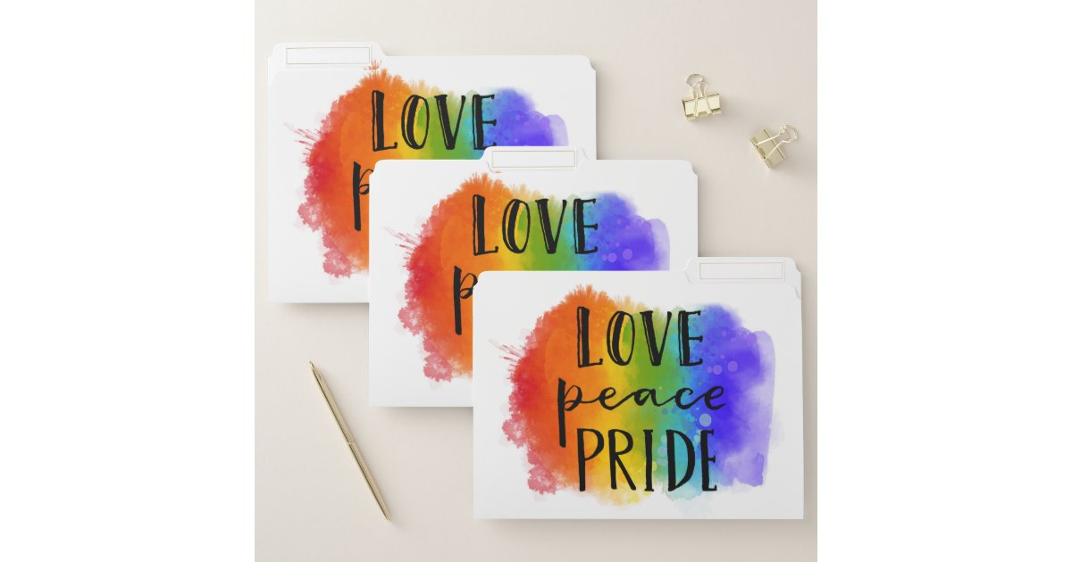 Love Peace Pride File Folder | Zazzle