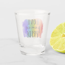 Love Peace Pride Shot Glass | Zazzle
