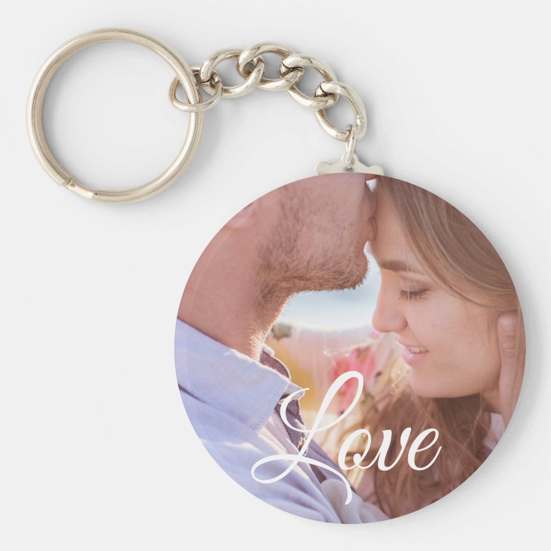 Love Personalized Photo Couple's Key chain | Zazzle