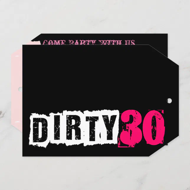 Love Pink Dirty 30 30th Personalize Birthday Party Invitation | Zazzle
