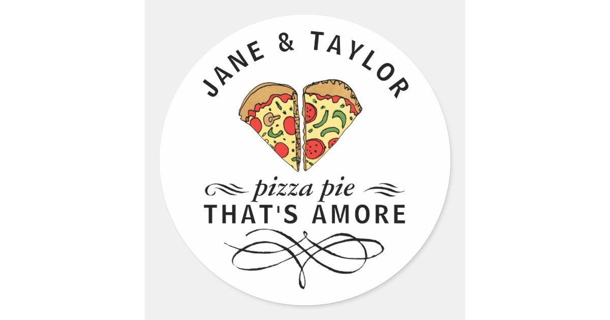 Love Pizza Personalized Classic Round Sticker | Zazzle