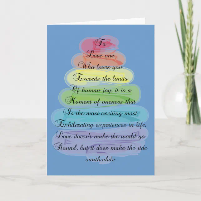 "Love" Poem Gifts Artsy Tree Design Card | Zazzle
