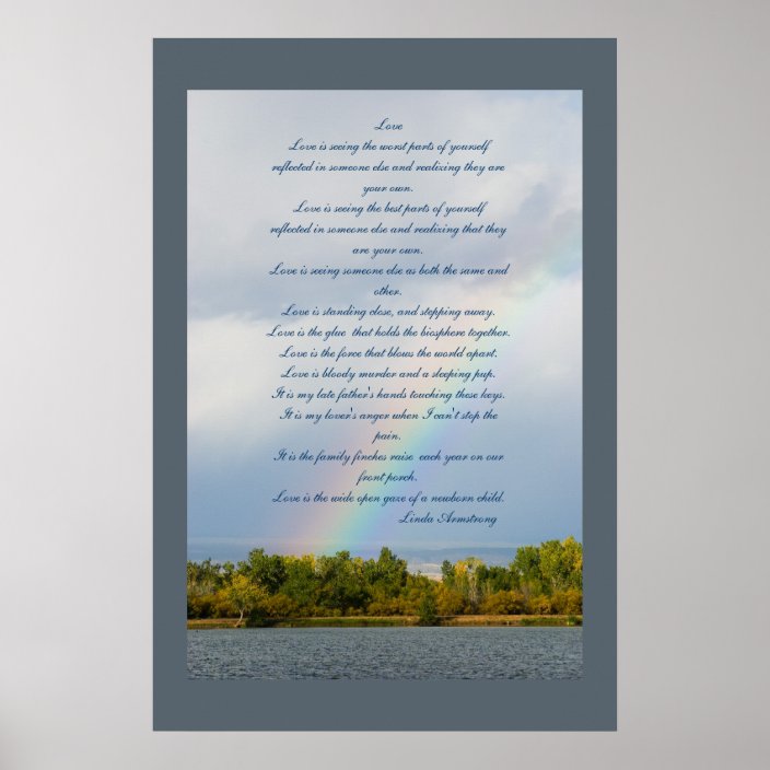 Love Poem With Rainbow Photo Poster | Zazzle.com