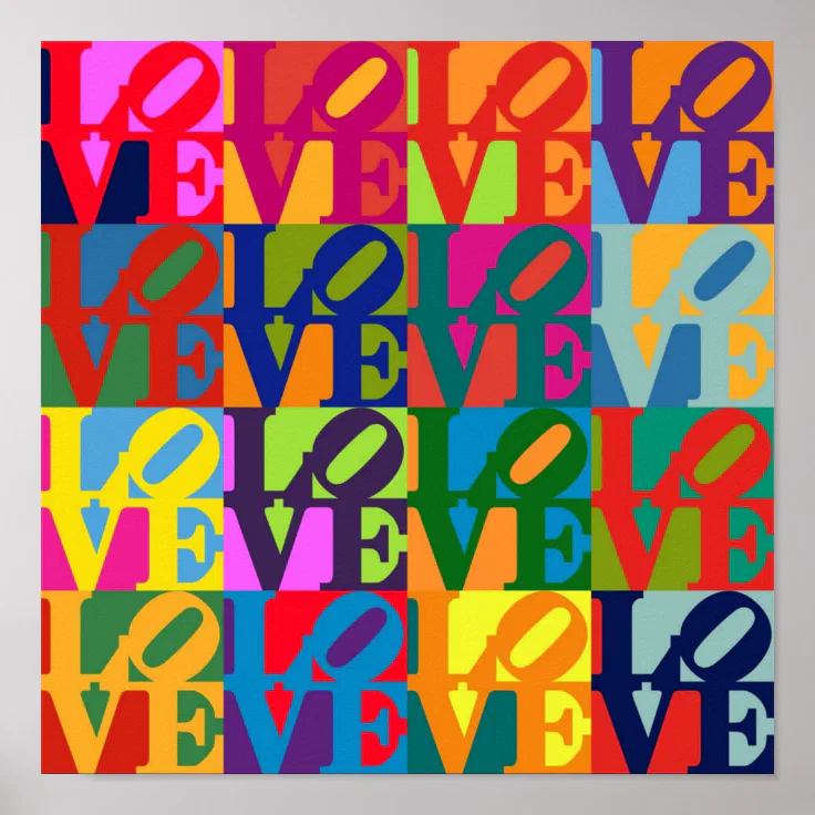 Love Pop Art Poster Zazzle