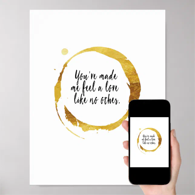 Love Quote Coffee Stain Wall Art | Zazzle