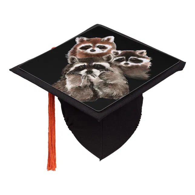 Love Raccoons Fun Animal Humor Graduation Cap Topper | Zazzle