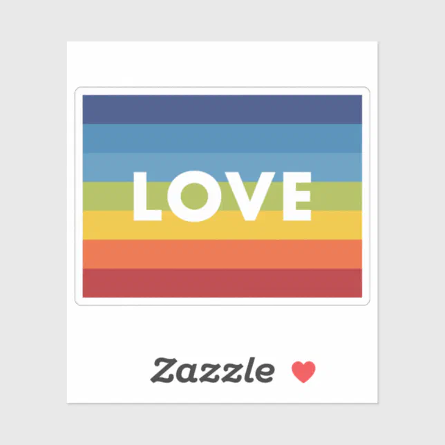 Love Rainbow Flag Sticker | Zazzle