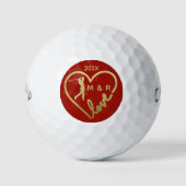 Love Red Heart Valentine's Day Golf Balls | Zazzle
