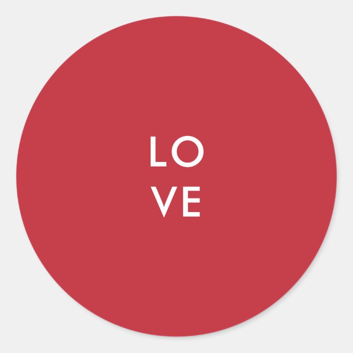 LOVE Red Round Sticker | Zazzle.com