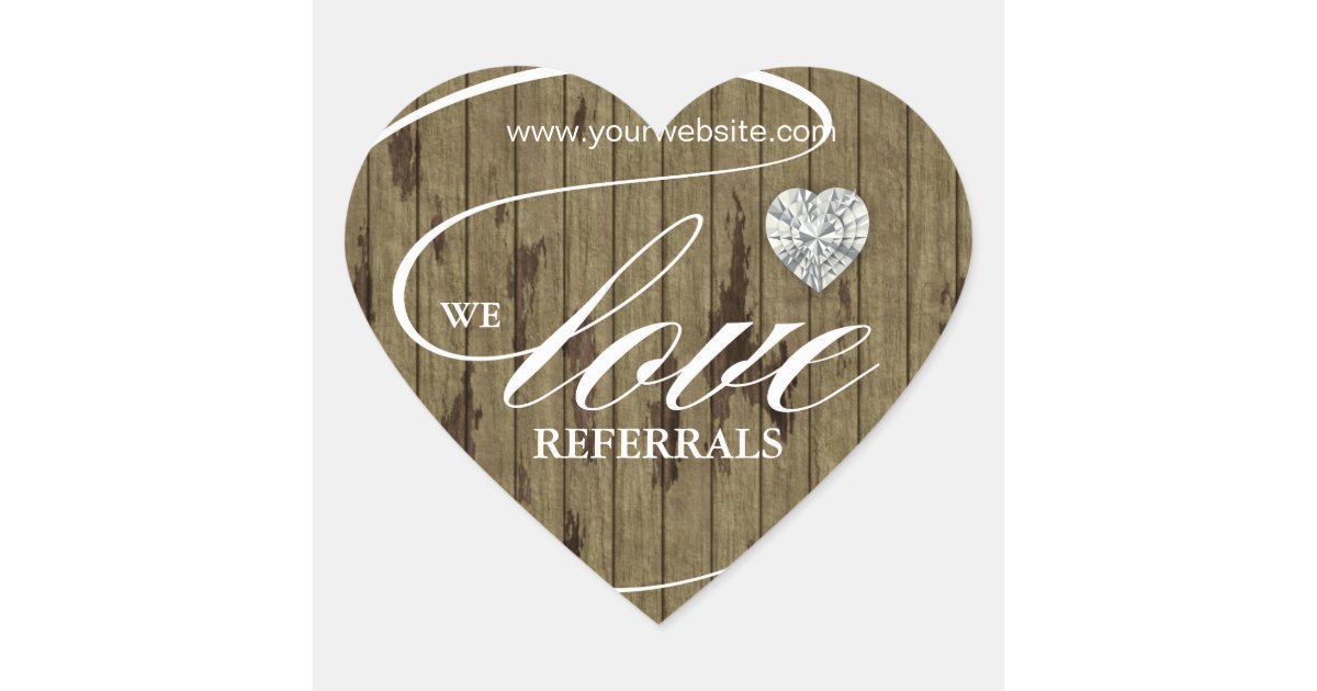 Love Referrals Sticker Jewelry Heart Wood | Zazzle