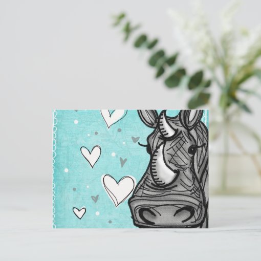 love rhino postcard | Zazzle