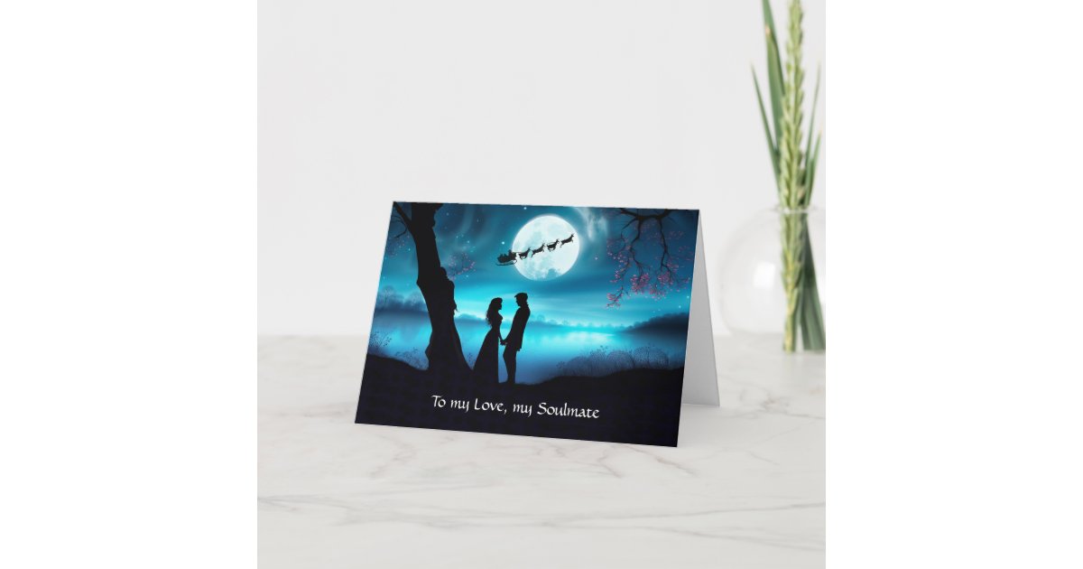 Love Romance Christmas Holiday with Couple Card | Zazzle