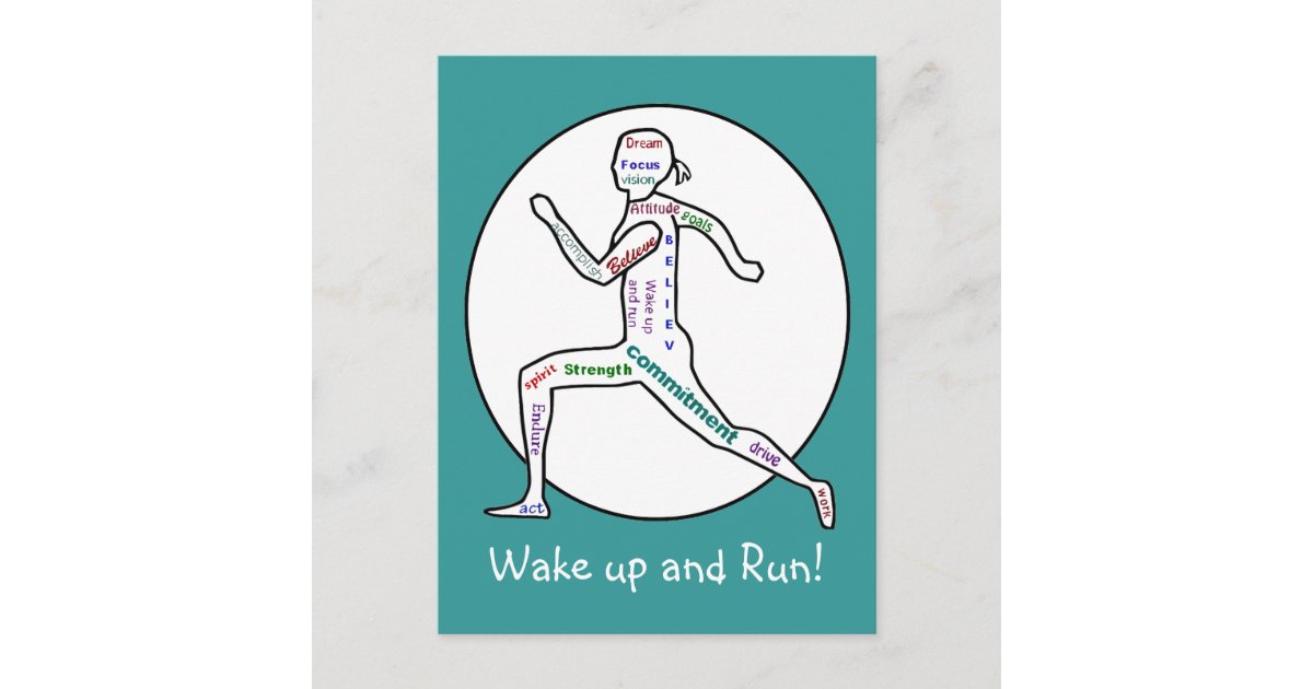Love Running Motivational Words for Runners Postcard | Zazzle