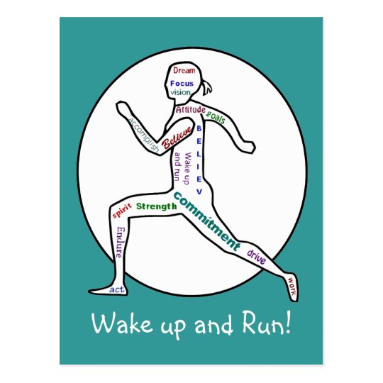 Love Running Motivational Words for Runners Postcard | Zazzle.com