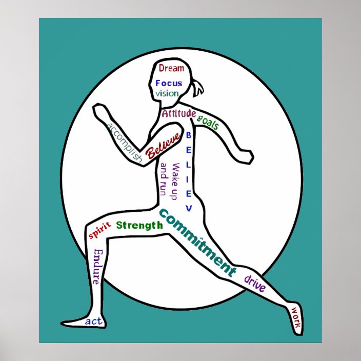 Love Running Motivational Words for Runners Poster | Zazzle.com