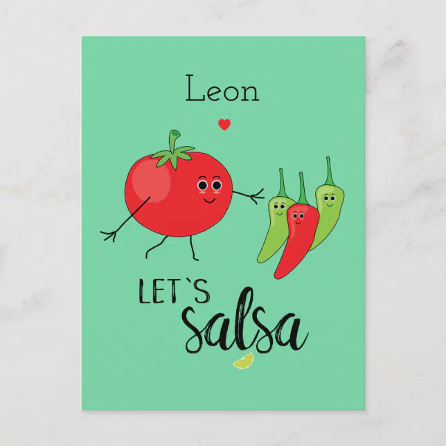 Love Salsa Dancing Humorous Cute Food Quote Postcard | Zazzle