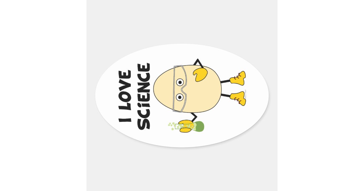 Love Science Oval Sticker | Zazzle