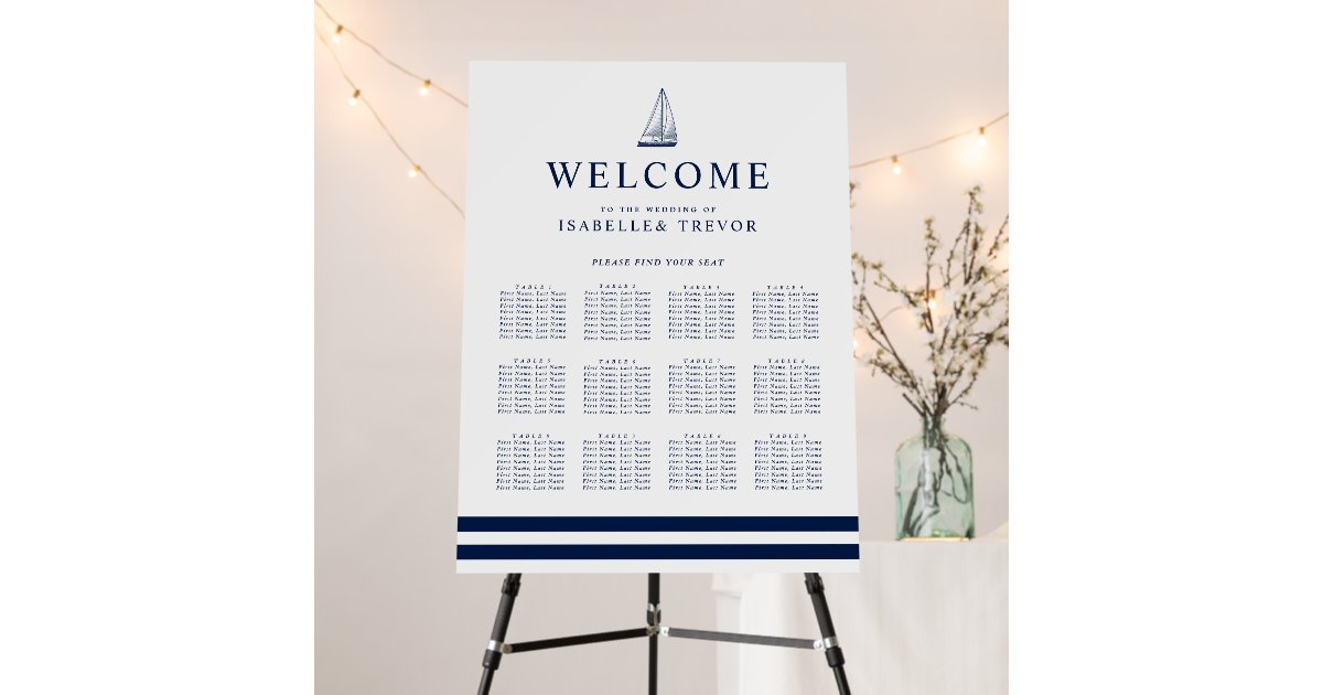 Love Sets Sail | 12 Table Seating Chart Foam Board | Zazzle