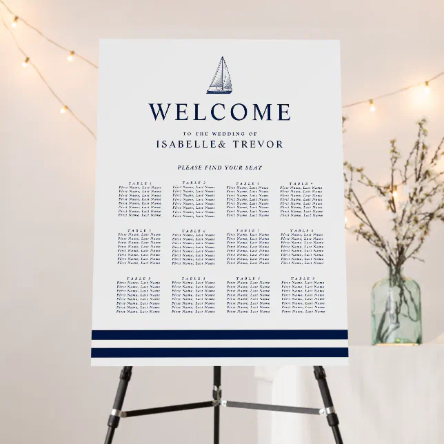 Love Sets Sail | 12 Table Seating Chart Foam Board | Zazzle