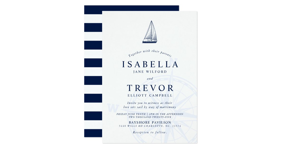 Love Sets Sail Nautical Wedding Invitation | Zazzle.com