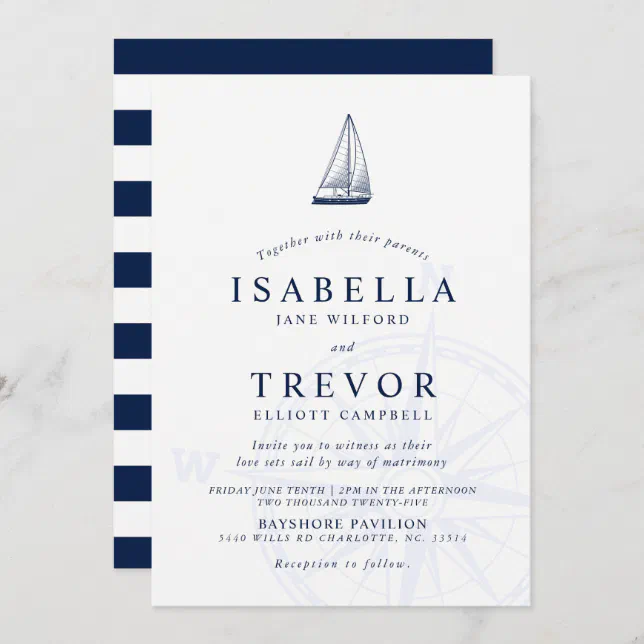 Love Sets Sail Nautical Wedding Invitation | Zazzle