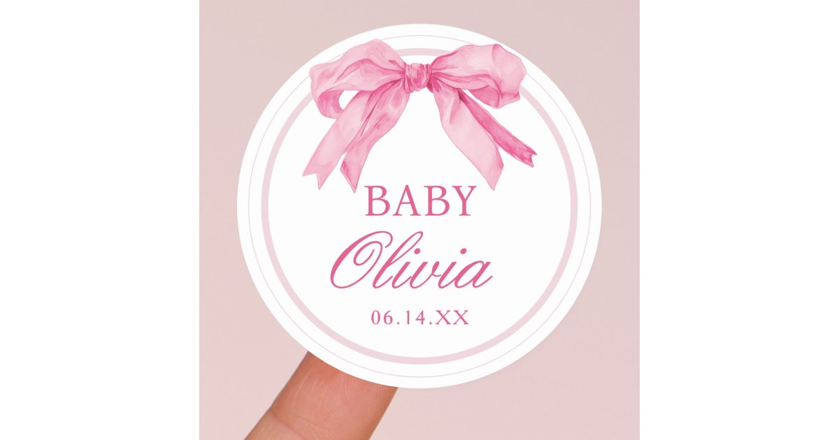 Love Shack Baby Shower Baby Girl Classic Round Sticker | Zazzle