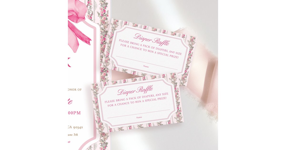 Love Shack Baby Shower Diaper Raffle Tickets Enclosure Card | Zazzle