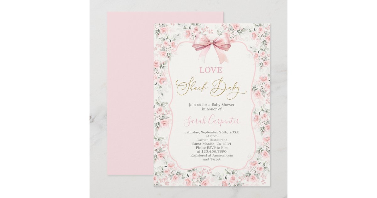 Love Shack Baby Shower Girl Invitation | Zazzle