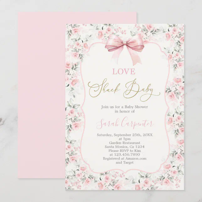 Love Shack Baby Shower Girl Invitation | Zazzle