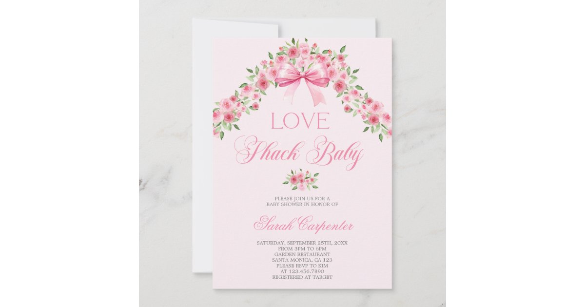 Love Shack Baby Shower Girl Invitation | Zazzle