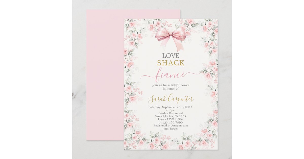 Love Shack Fiancé Bridal Shower Invitation | Zazzle
