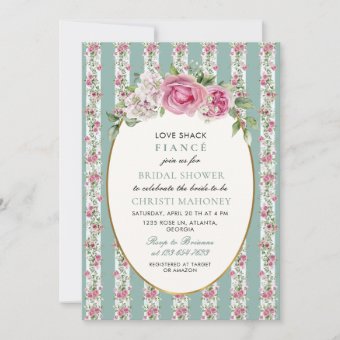 Love Shack Fiance Garden Party Chic Bridal Shower Invitation | Zazzle