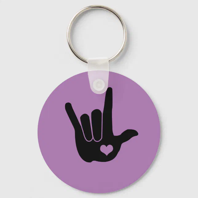 Love Sign Language Hand Keychain | Zazzle