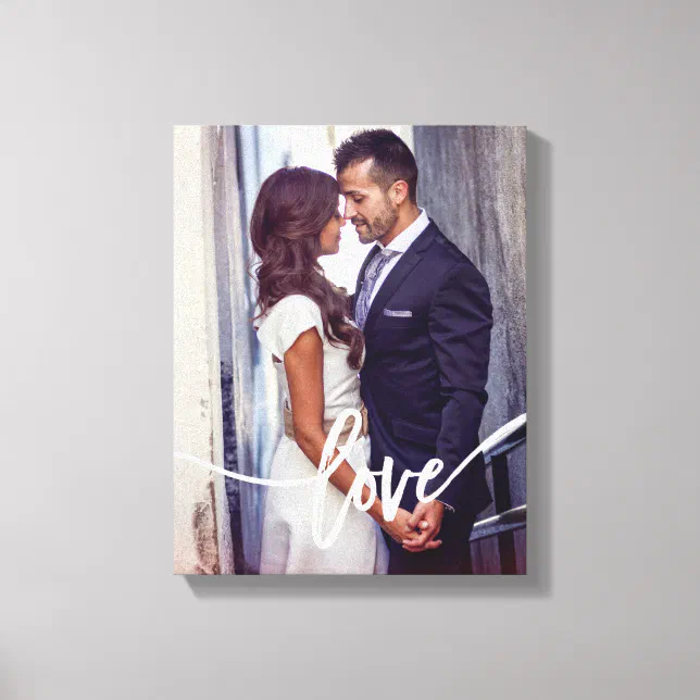 Love | Simple Modern Typography with your Photo Canvas Print | Zazzle