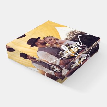 Love | Simple Modern Typography with your Photo Paperweight | Zazzle