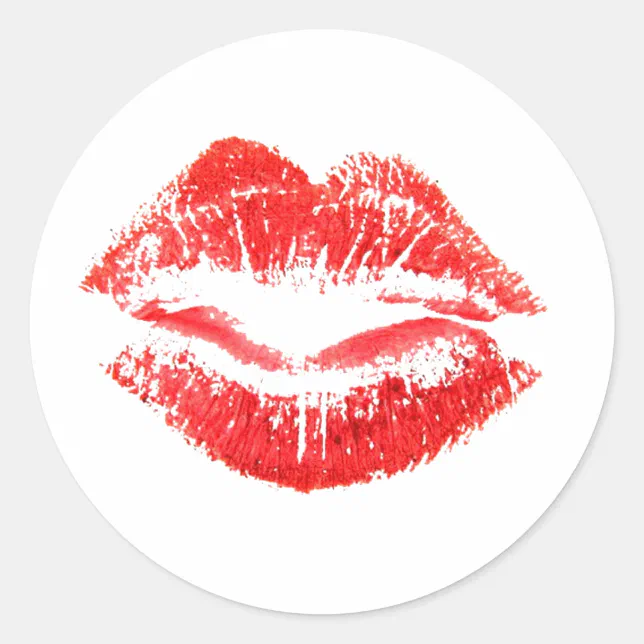 Love, Smooches, Kisses, Lips Classic Round Sticker | Zazzle