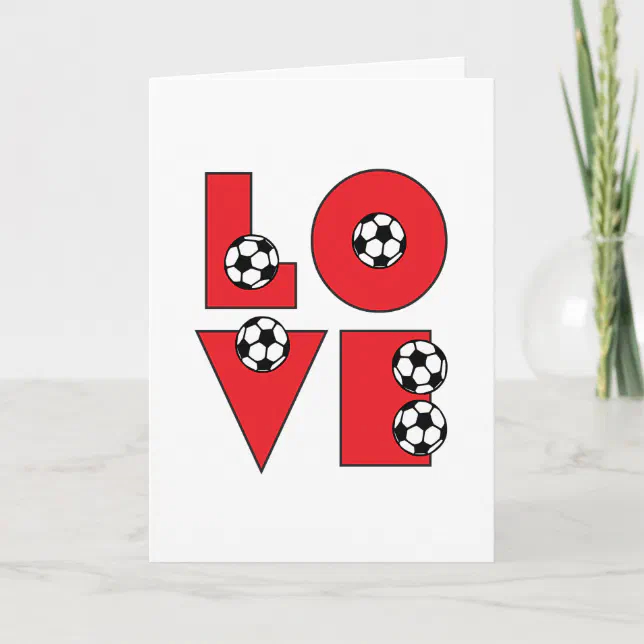 Love Soccer Valentine Holiday Card | Zazzle